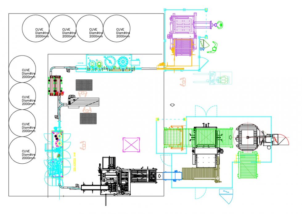 Plan d'implantation de lignes de production - Billaudeau Conditionnement